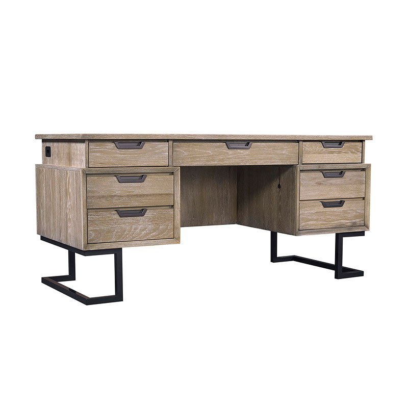 Harper Point 66 Inch Executive Desk (Bleached Khaki) Aspenhome ...