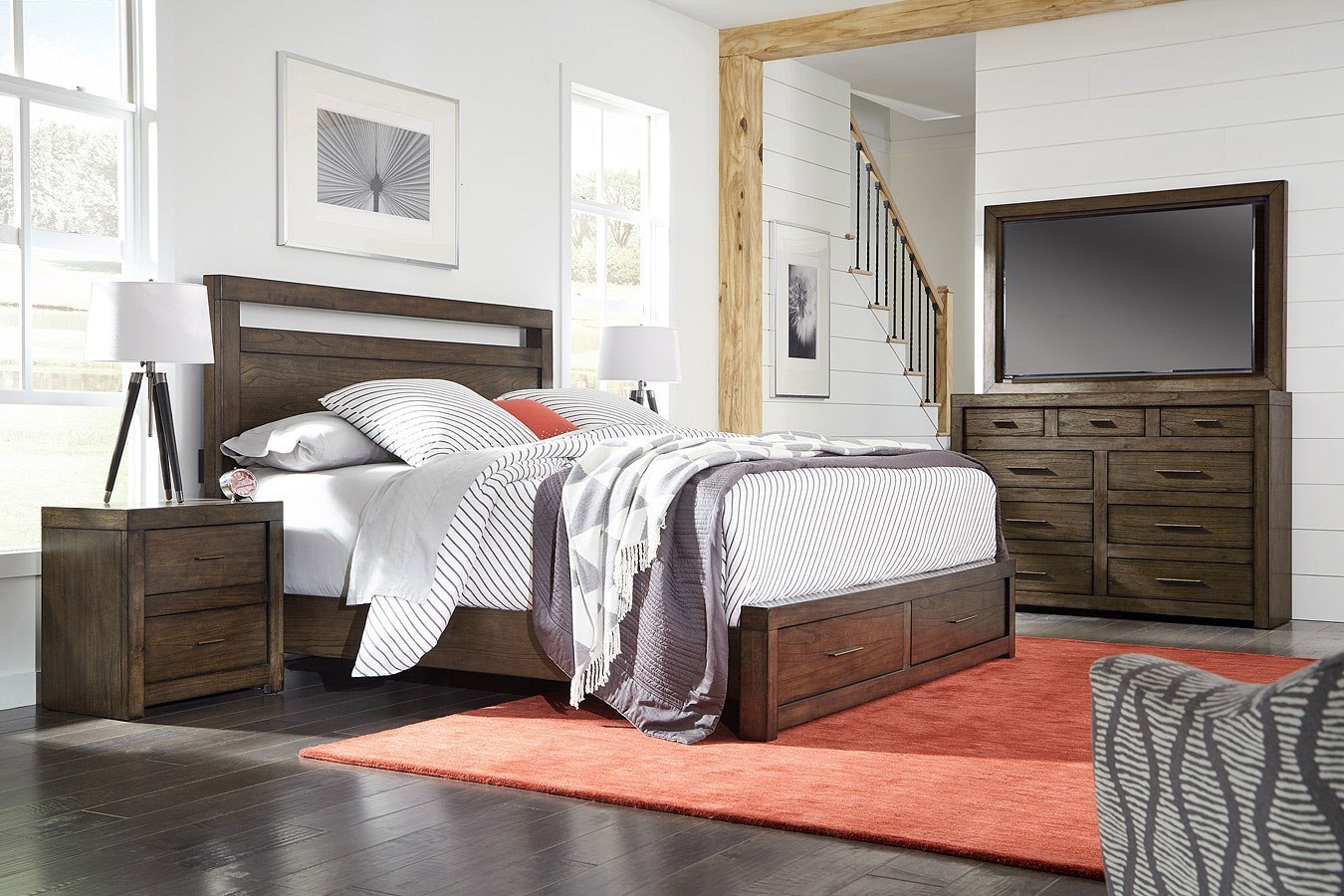 Modern Loft Panel Storage Bedroom Set (Brownstone) Aspenhome ...