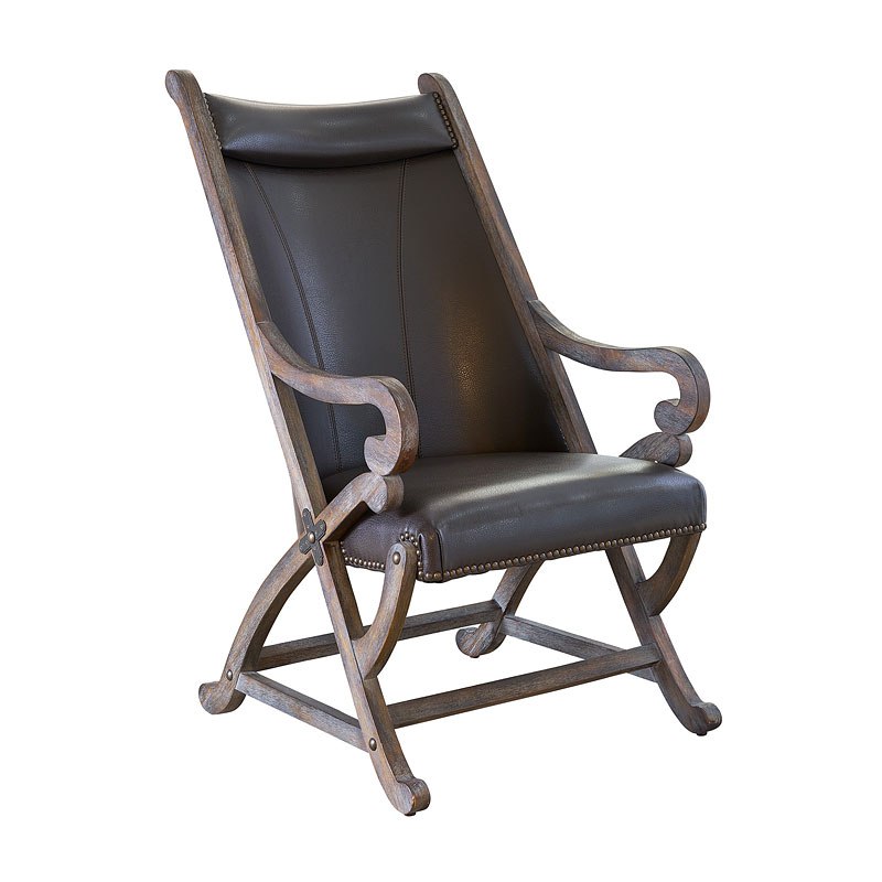 Hunter Chair W/ Ottoman (Wire Brushed Grey) Elements Furniture ...