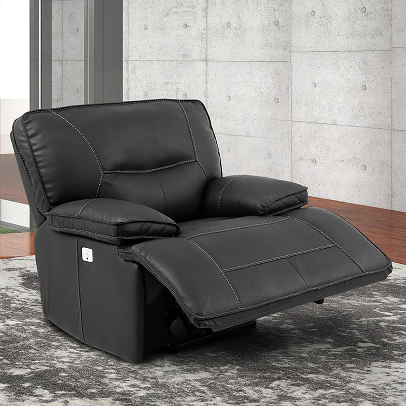 Spartacus Power Recliner W/ Power Headrest (Black) Parker Living ...