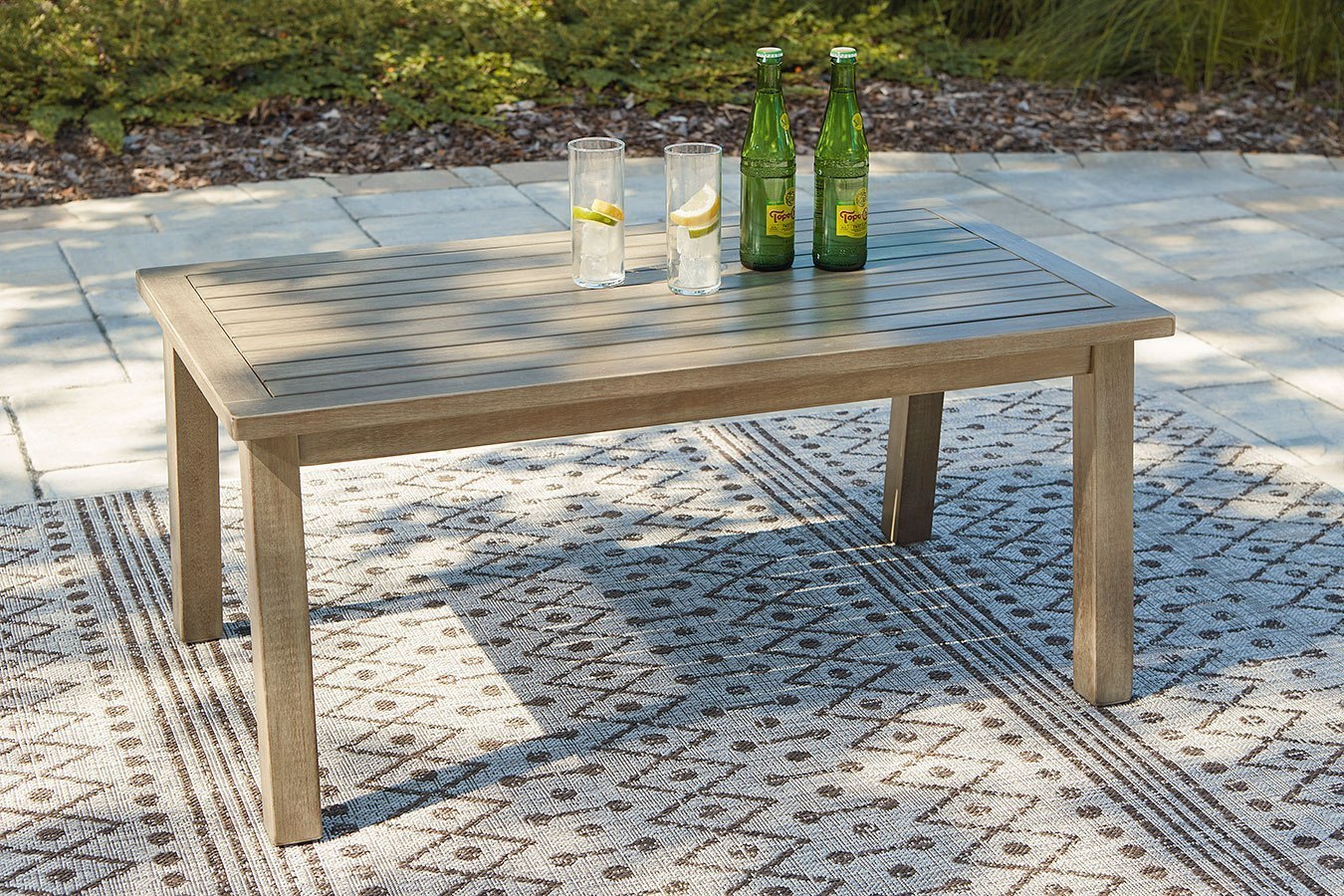Barn Cove Outdoor Cocktail Table Signature Design | Furniture Cart