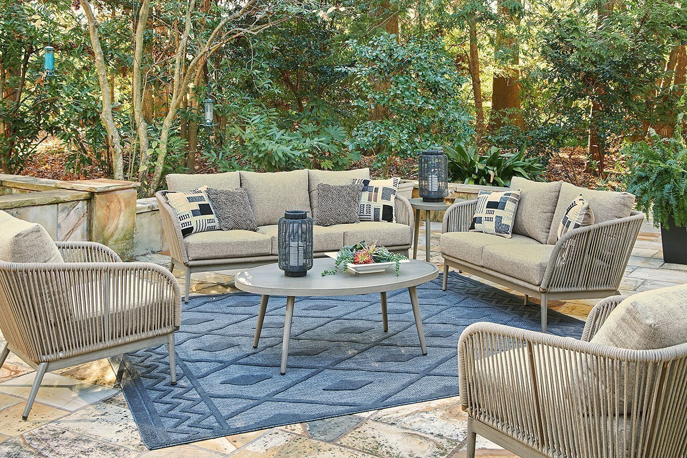 Swiss Valley Outdoor Seating Set Signature Design | Furniture Cart