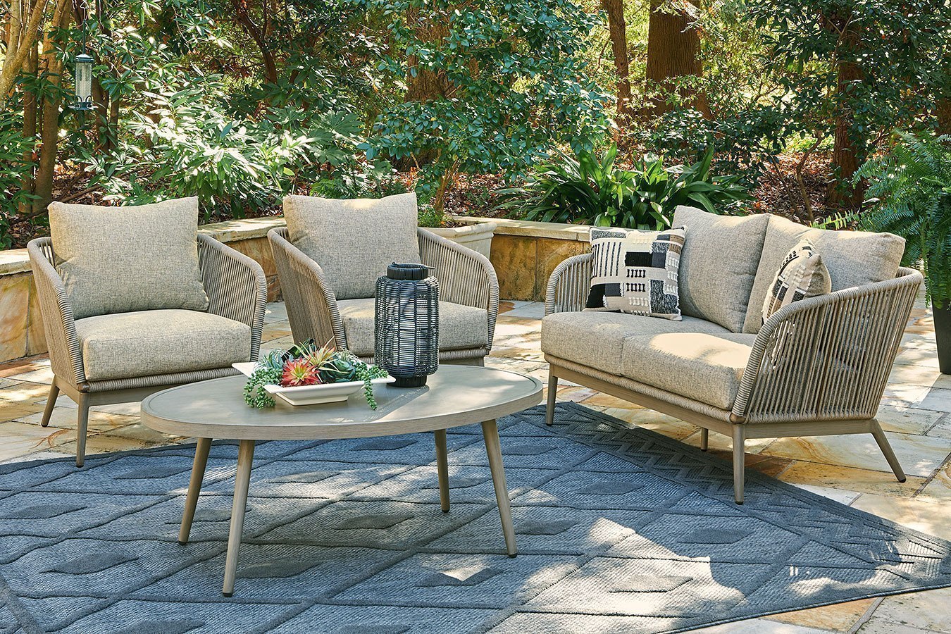Swiss Valley Outdoor Seating Set Signature Design | Furniture Cart