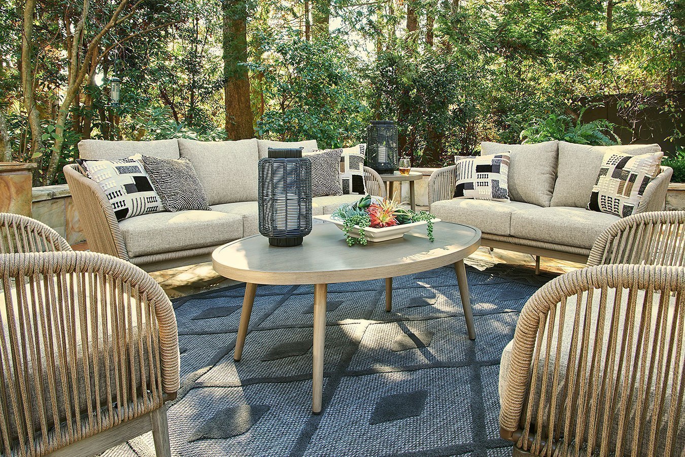 Swiss Valley Outdoor Seating Set Signature Design | Furniture Cart