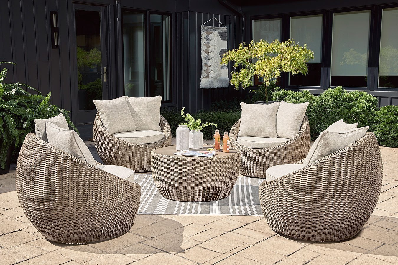 Danson Outdoor Seating Set Signature Design | Furniture Cart
