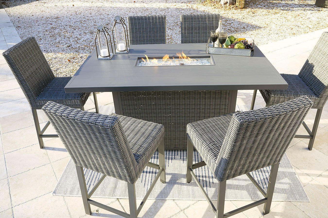 Palazzo Outdoor Bar Table Set Signature Design | Furniture Cart