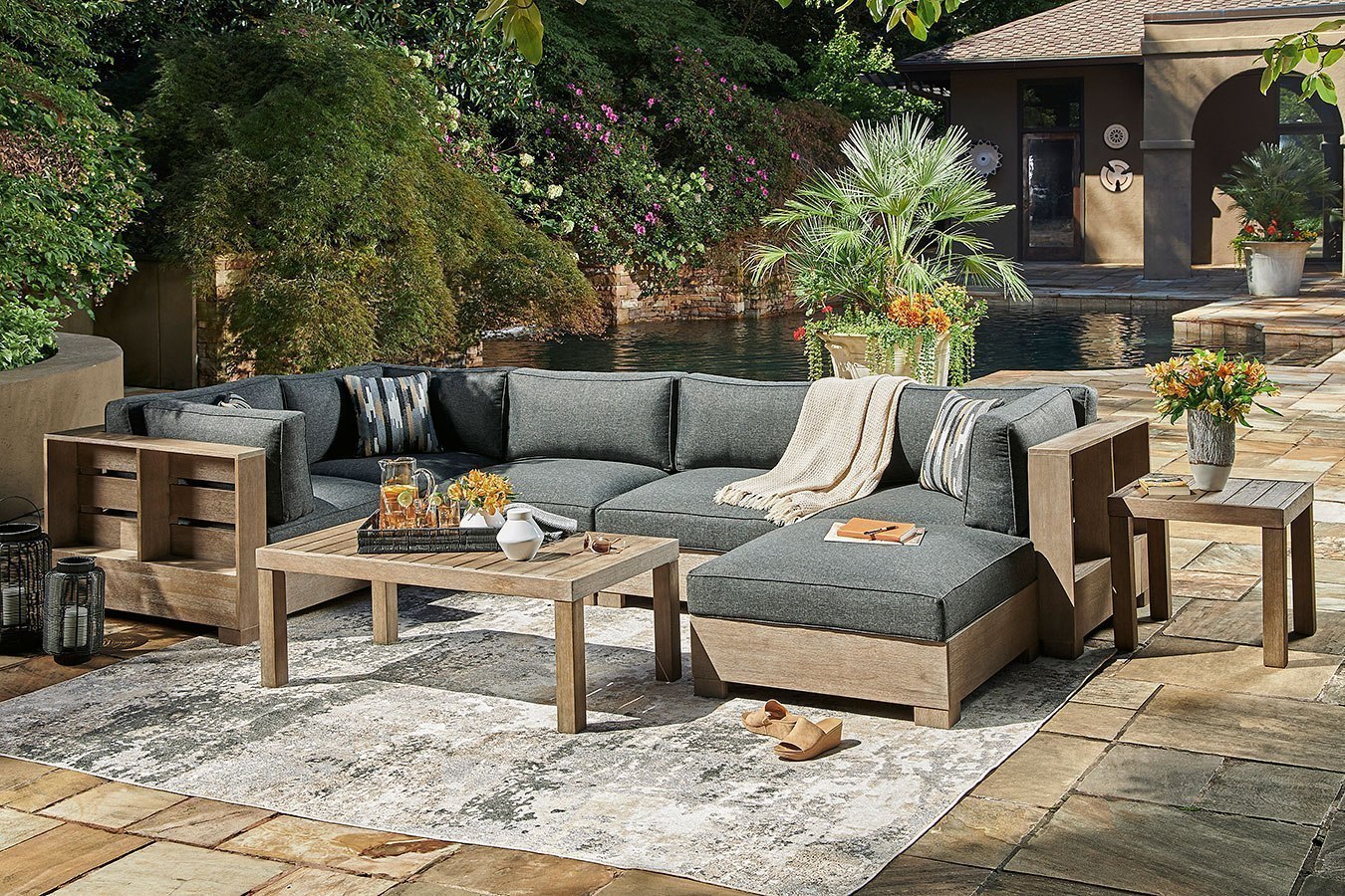 Citrine Park Modular Outdoor Sectional Set Signature Design | Furniture ...