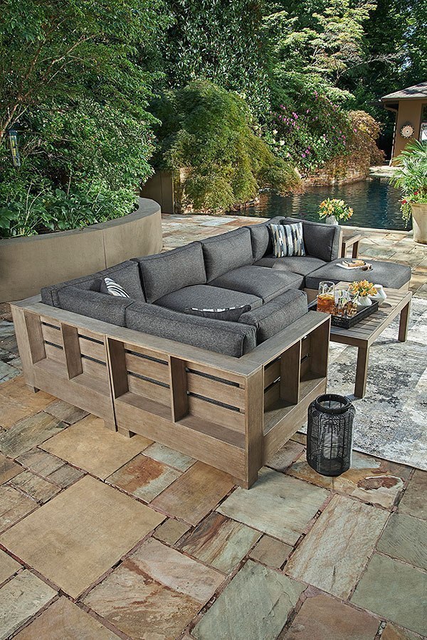 Citrine Park Modular Outdoor Sectional Set Signature Design | Furniture ...