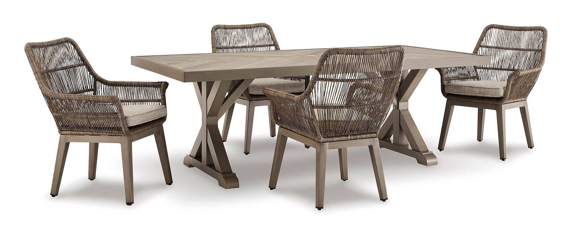 Beachcroft Outdoor Dining Set W/ Beach Front Chairs Signature Design ...