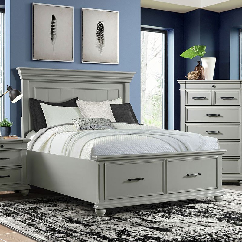 Slater Storage Bed (Grey) Elements Furniture | Furniture Cart