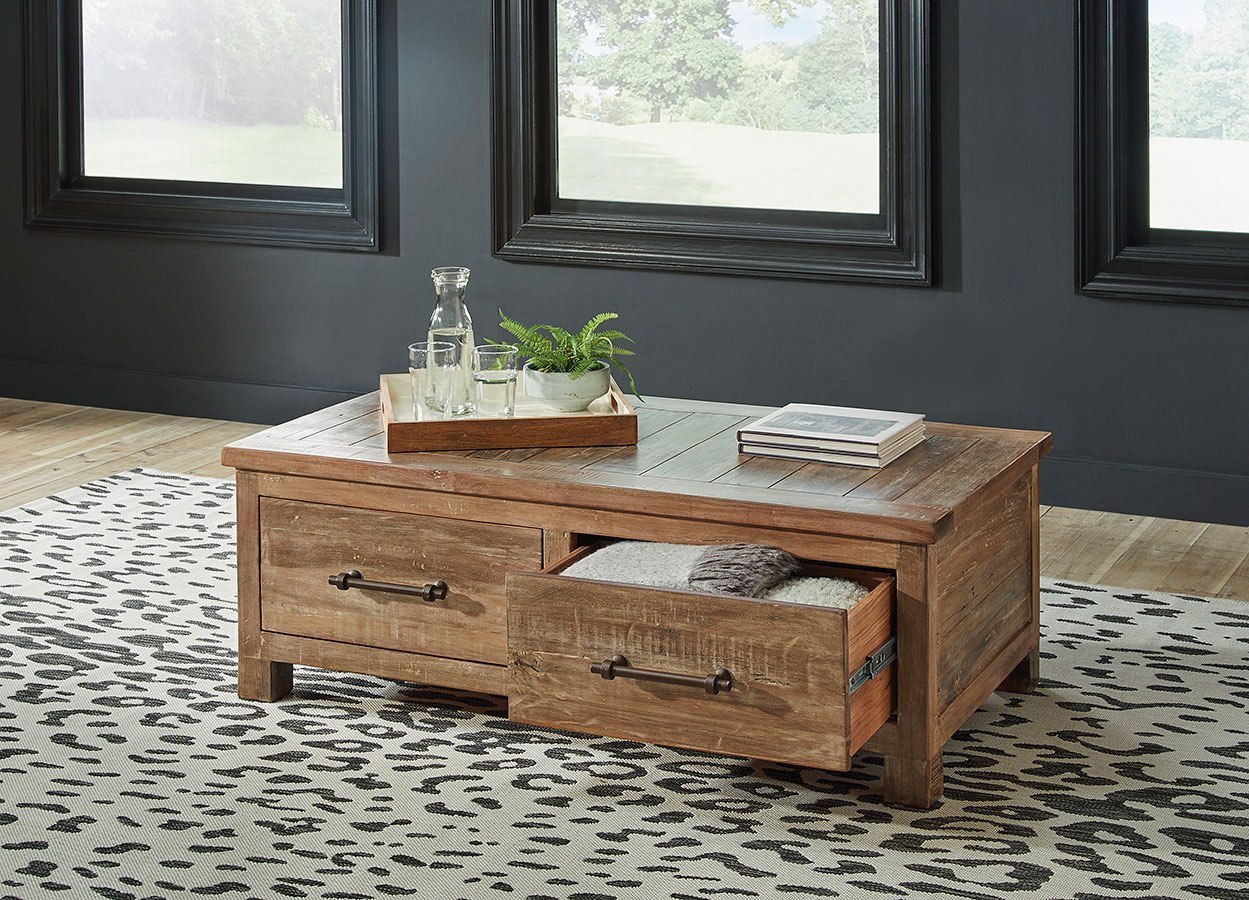 Randale Cocktail Table W/ Storage Signature Design | Furniture Cart