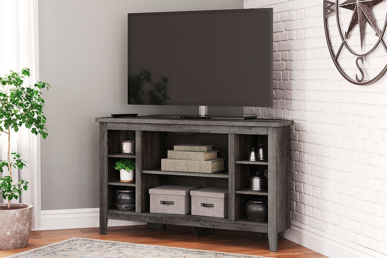 Arlenbry Corner TV Stand Signature Design | Furniture Cart
