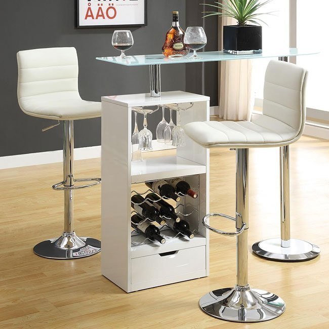 12045 Series Home Bar Set (White) Coaster Furniture | Furniture Cart