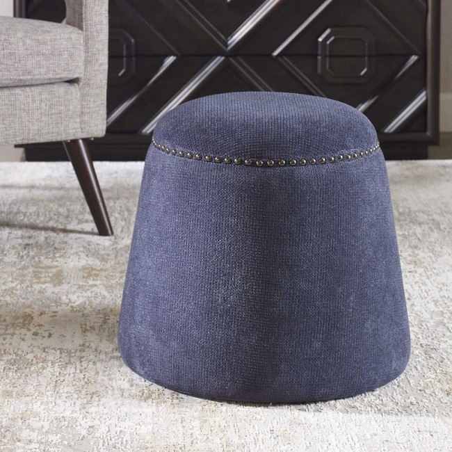 Gumdrop Denim Ottoman Uttermost | Furniture Cart