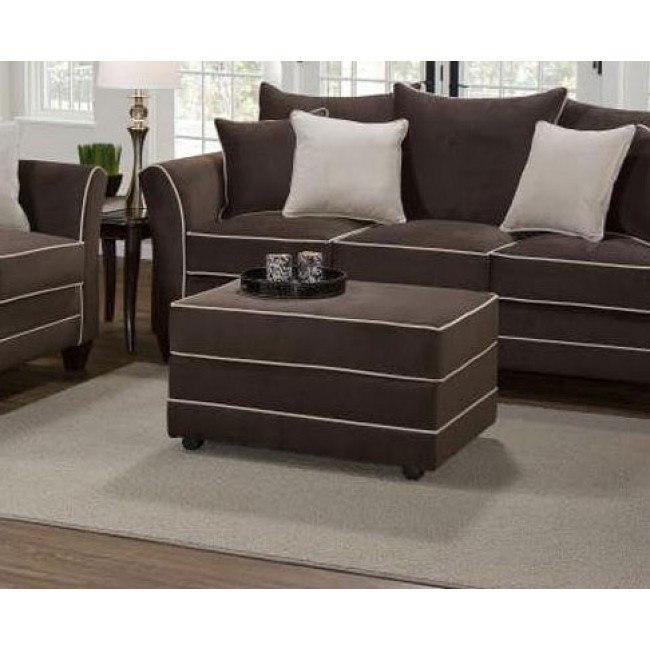 2655 Series Bing Chocolate Ottoman W/ Casters Hughes Furniture ...