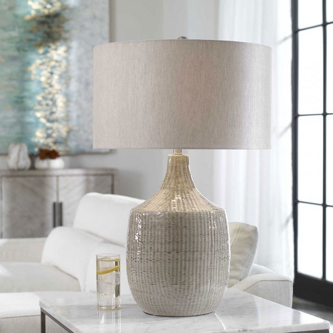 Felipe Light Gray Table Lamp Uttermost | Furniture Cart