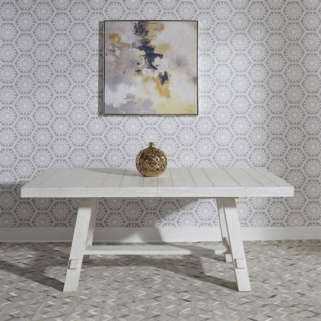 Modern Farmhouse Rectangular Dining Table (Aged White) Liberty ...
