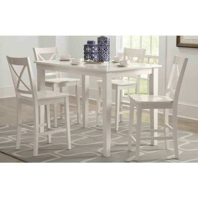 Simplicity Counter Height Dining Room Set (Paperwhite) Jofran Furniture ...