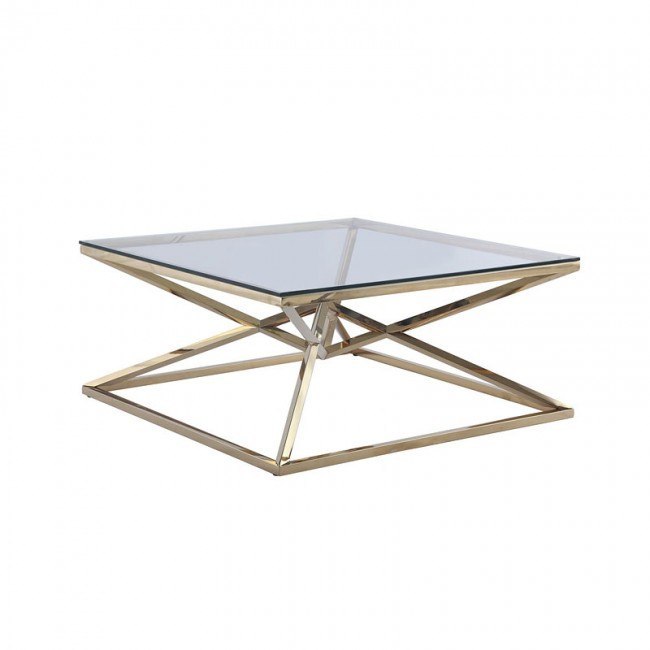Double Pyramid Base Cocktail Table Chintaly Imports | Furniture Cart