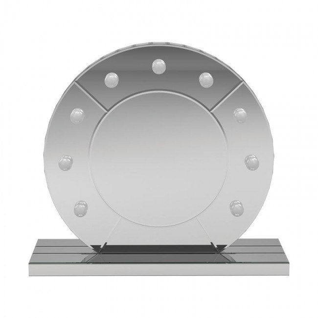 Silver LED Table Mirror Coaster Furniture | Furniture Cart
