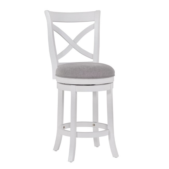 White X-Back Wooden Counter Stool American Woodcrafters | Furniture Cart