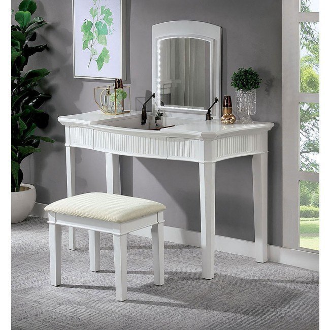 Stina Vanity W/ Stool Furniture Of America | Furniture Cart