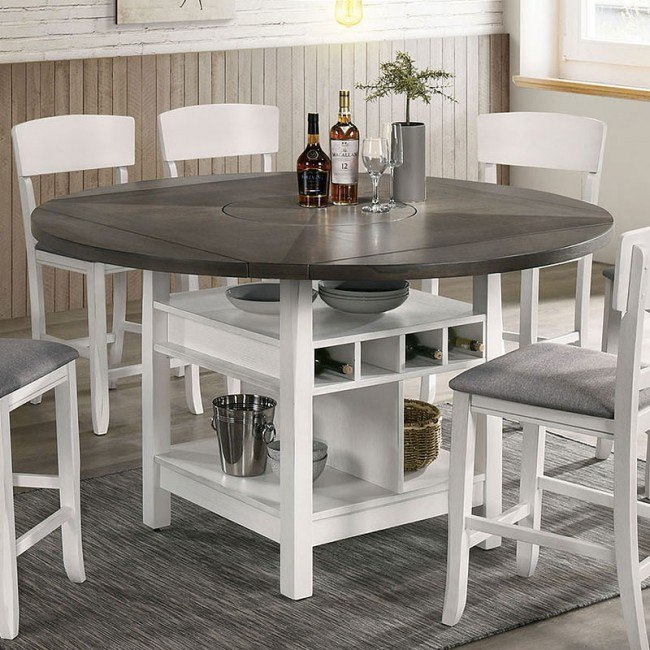 Stacie Counter Height Table (White And Gray) Furniture Of America ...