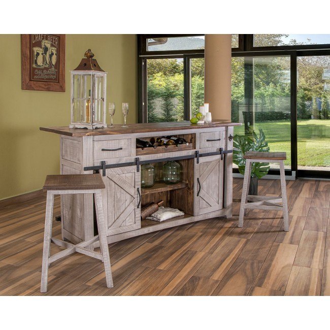 Pueblo Gray Bar Set IFD Furniture | Furniture Cart