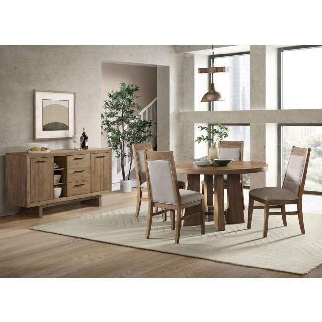 Landmark Round Dining Room Set W/ Upholstered Chairs Intercon Furniture ...