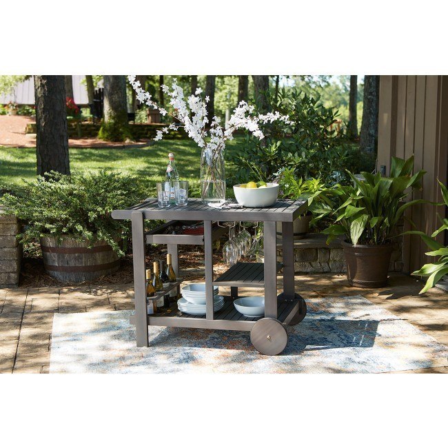 Kailani Serving Cart (Gray) Signature Design | Furniture Cart
