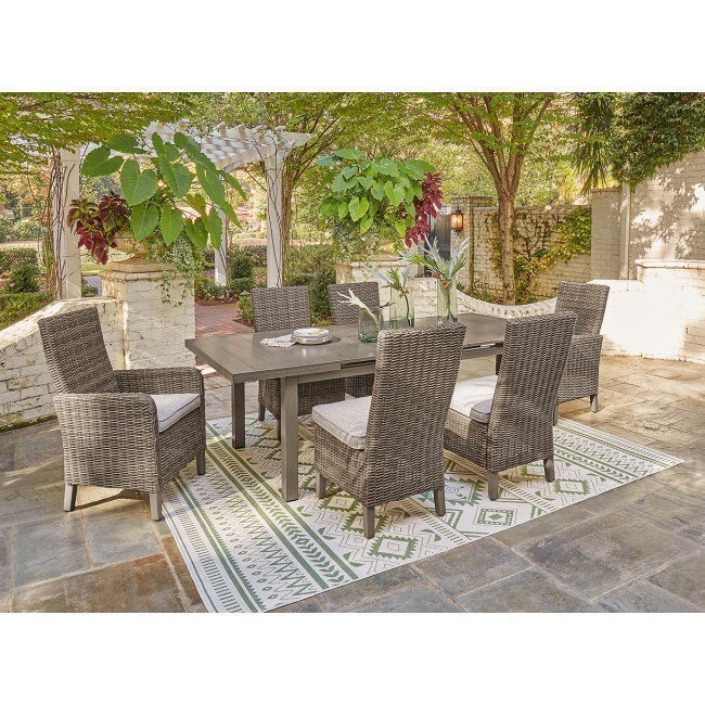 Beach Front Outdoor Dining Set W/ Beachcroft Chairs Signature Design ...