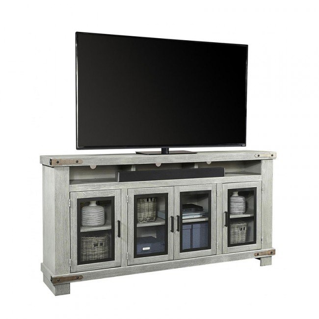 Sawyer 78 Inch Highboy Console W/ 4 Doors (Lighthouse Grey) Aspenhome ...