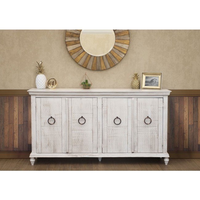 Capri Console W/ 4 Doors (Ivory) IFD Furniture | Furniture Cart