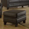 Fletcher Leather Ottoman (Charcoal) Leather Italia | Furniture Cart