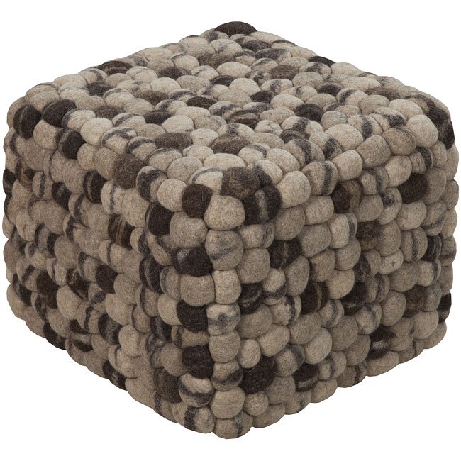 Pouf Ottoman 14 Oyster Gray Surya | Furniture Cart
